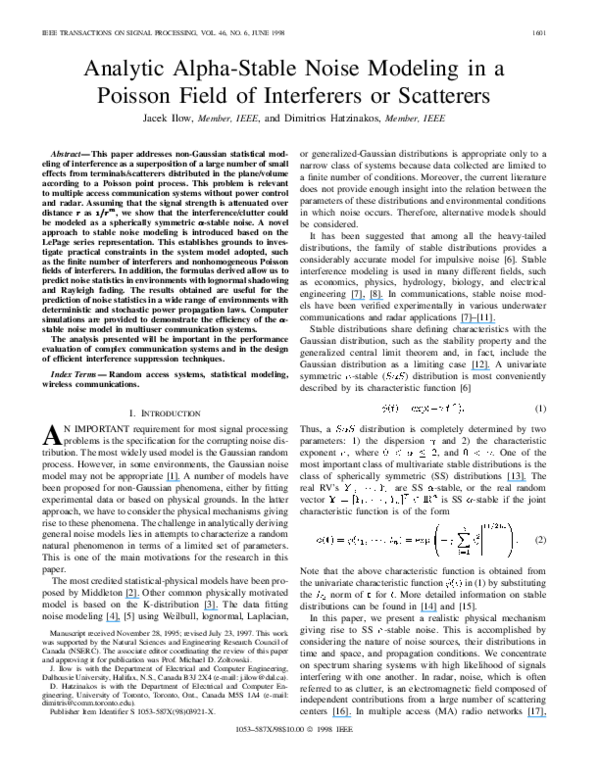 (PDF) Analytic alpha-stable noise modeling in a Poisson field of ...