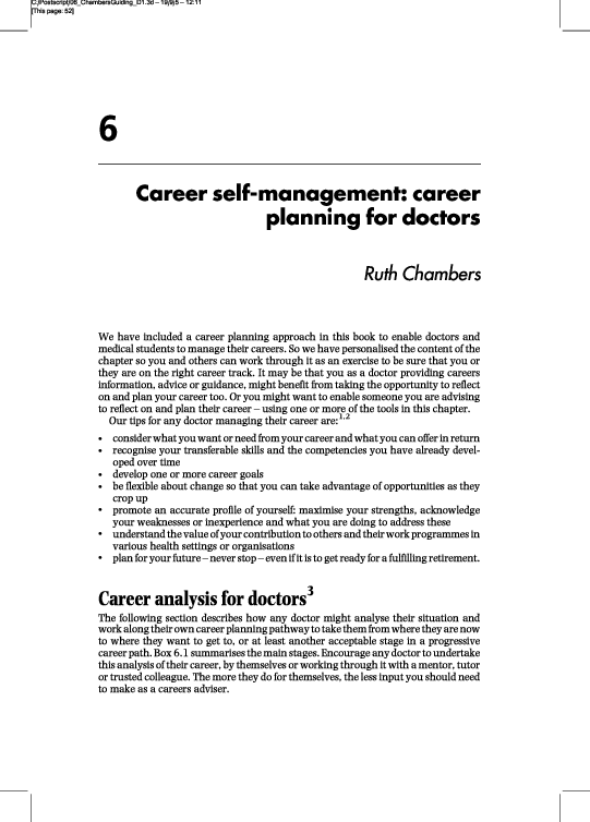 (PDF) Career self-management: career planning for doctors