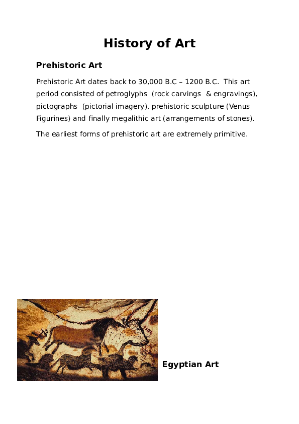 (DOC) History of Art Prehistoric Art