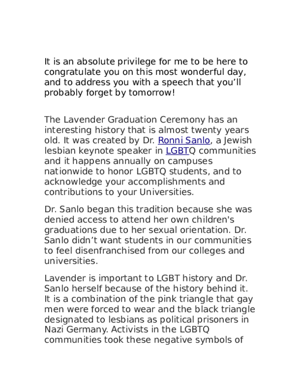 (DOC) Lavender Graduation Keynote.docx | Ferial Pearson - Academia.edu