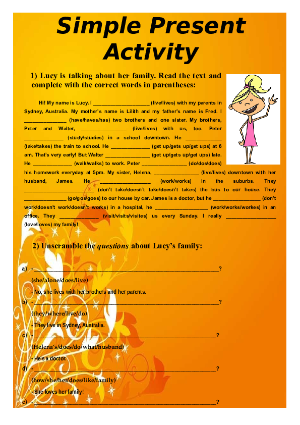 (DOC) Simple present activity