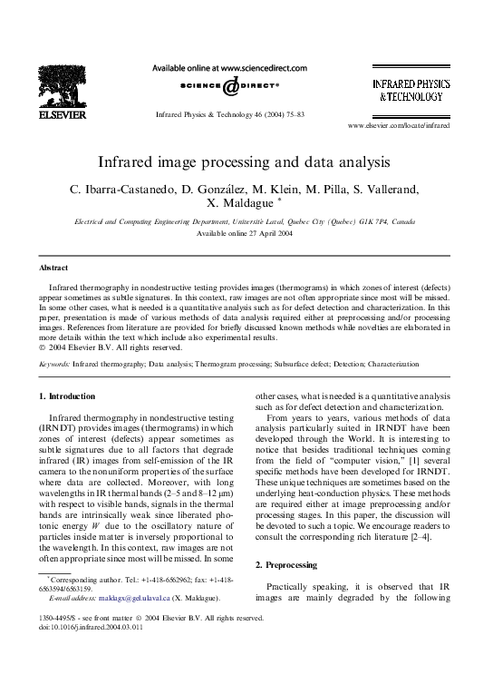 (PDF) Infrared image processing and data analysis