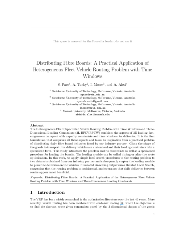 (PDF) Distributing Fibre Boards: A Practical Application of the Heterogeneous Fleet Vehicle ...