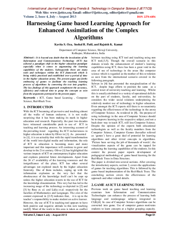(PDF) Harnessing Game based Learning Approach for Enhanced Assimilation ...