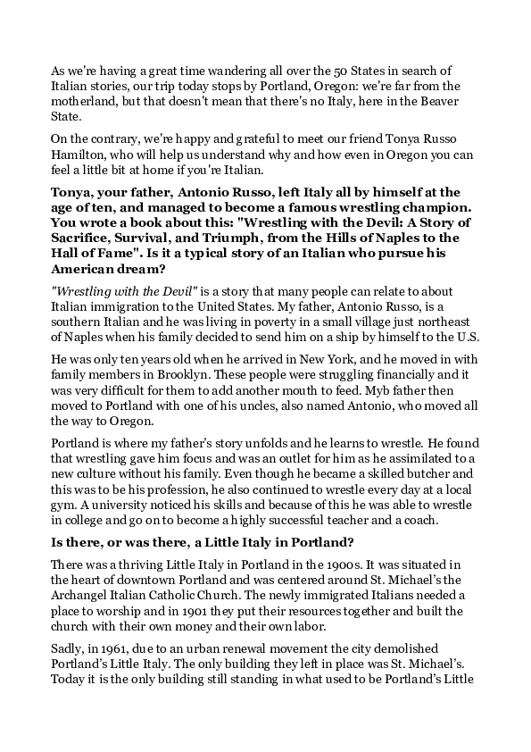 (DOC) Interview with Tonya Russo Hamilton