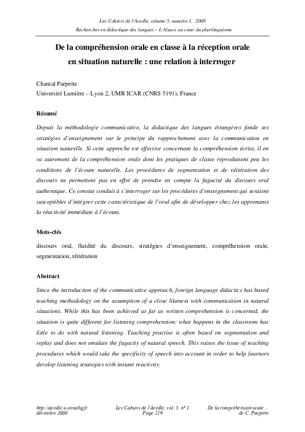 stratégies pour la compréhension de l'oral