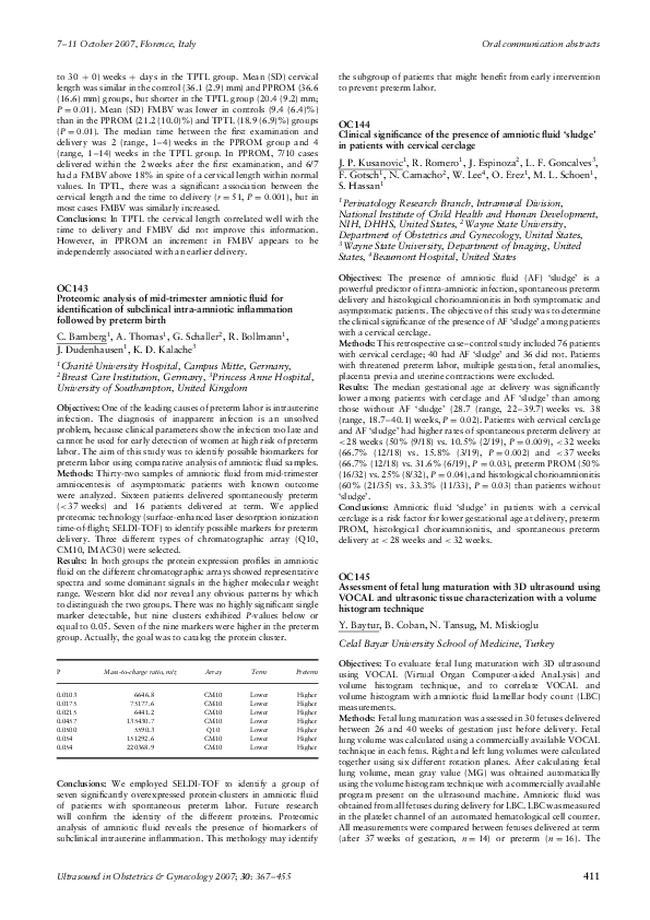 (PDF) OC144: Clinical significance of the presence of amniotic fluid ...