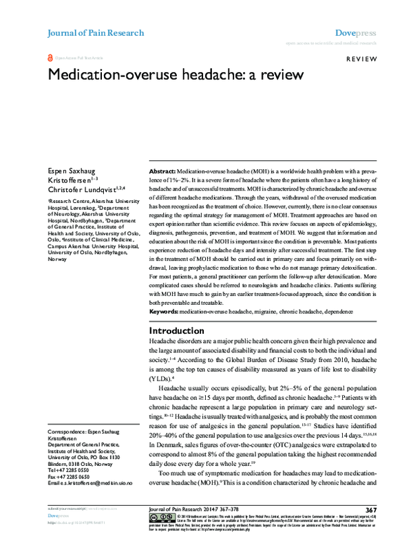 (PDF) Medication-overuse headache: a review