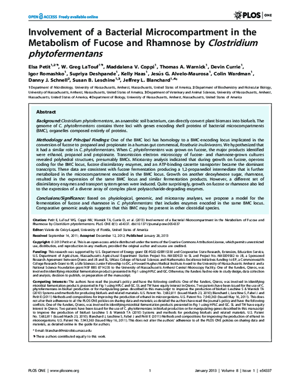 (PDF) Involvement of a Bacterial Microcompartment in the Metabolism of ...
