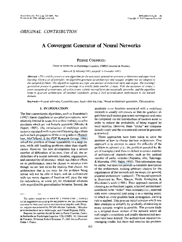 (PDF) A convergent generator of neural networks | Pierre Courrieu - Academia.edu