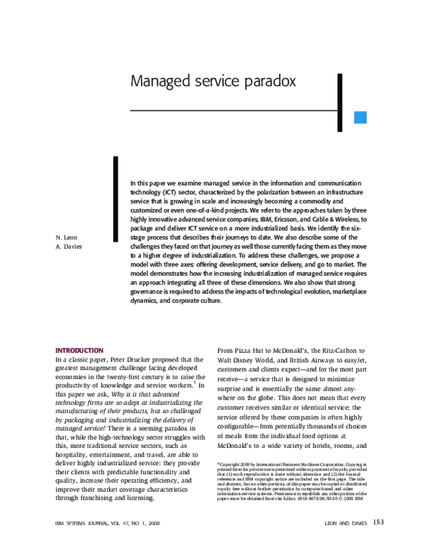 (PDF) Managed service paradox