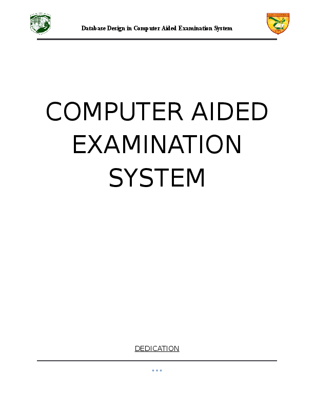 (DOC) COMPUTER AIDED EXAMINATION SYSTEM DEDICATION