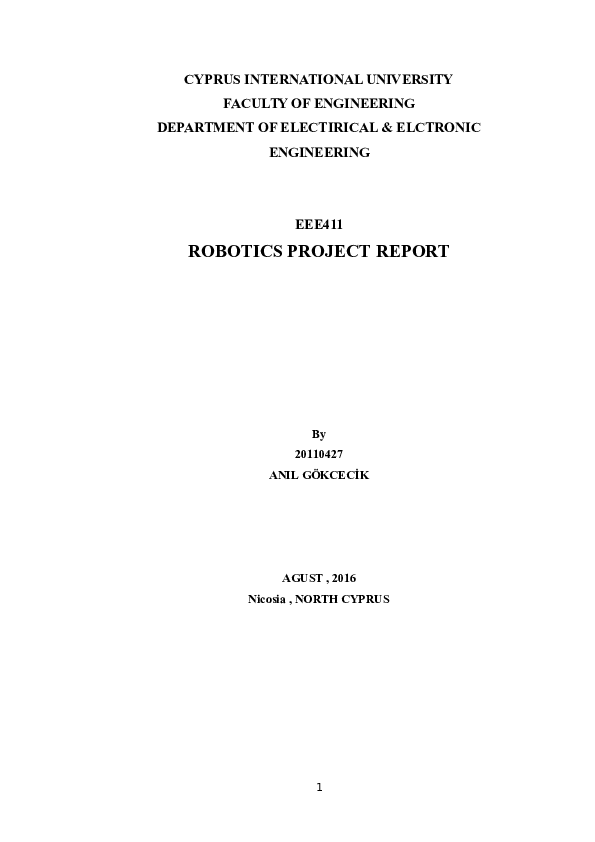 (DOC) ROBOTICS PROJECT REPORT