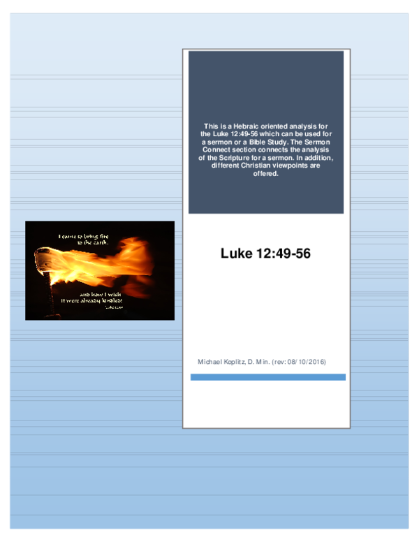 (PDF) Hebraic Analysis of Luke 12:49-56 with Sermon Connect