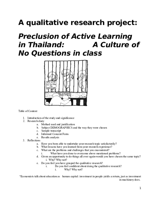 (DOC) A qualitative research project: Preclusion of Active Learning in ...