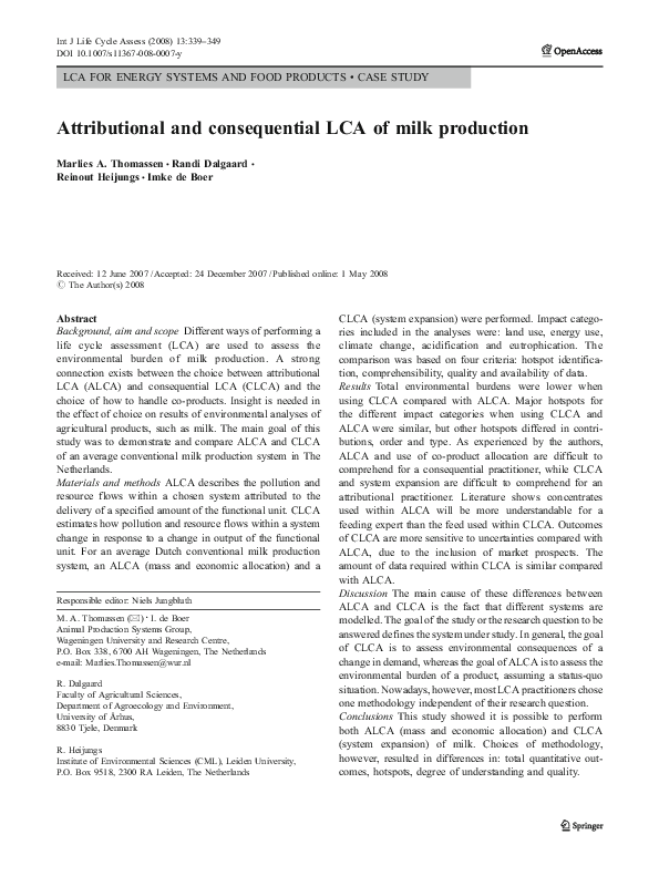 (PDF) LCA FOR ENERGY SYSTEMS AND FOOD PRODUCTS @BULLET CASE STUDY ...