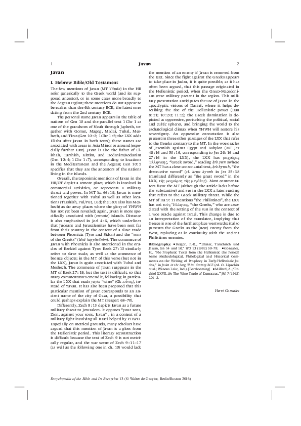 (PDF) Javan. Hebrew Bible/Old Testament