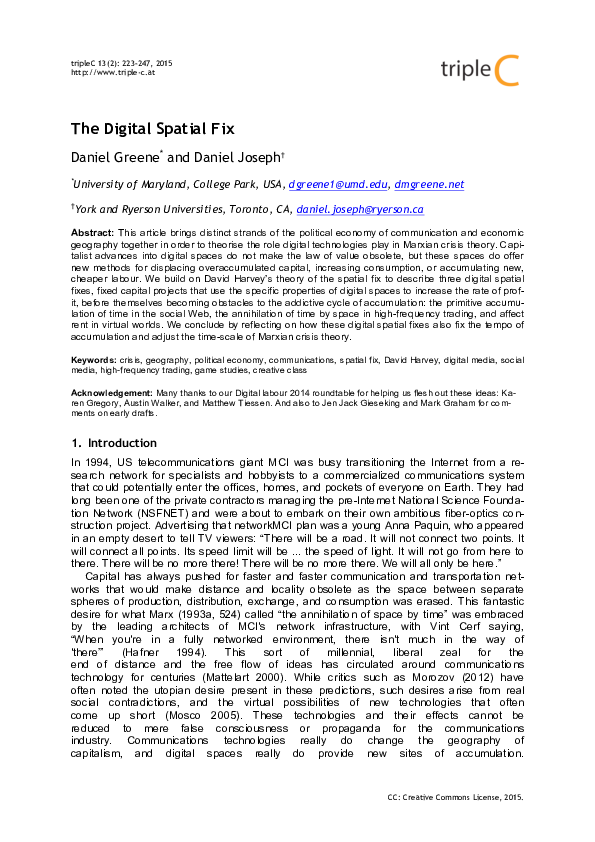 (PDF) The Digital Spatial Fix