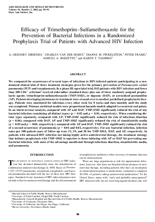 (PDF) Twice-weekly dapsone for primary prophylaxis against Pneumocystis ...