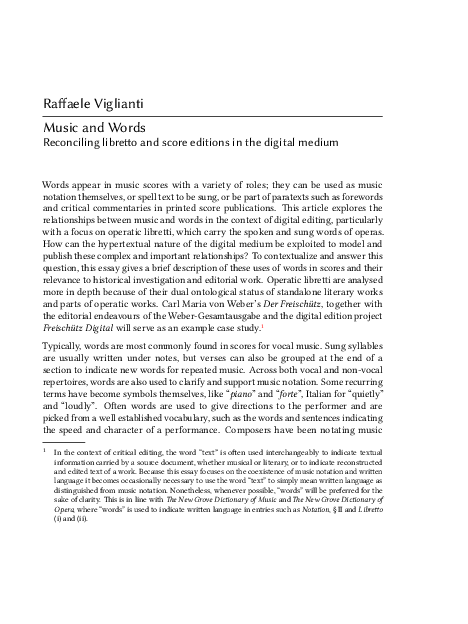 (PDF) Music and Words: Reconciling libretto and score editions in the ...