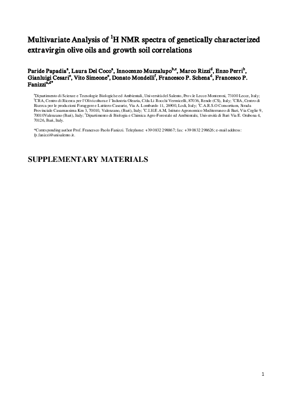 (PDF) Multivariate Analysis of 1 H-NMR Spectra of Genetically Characterized Extra Virgin Olive ...