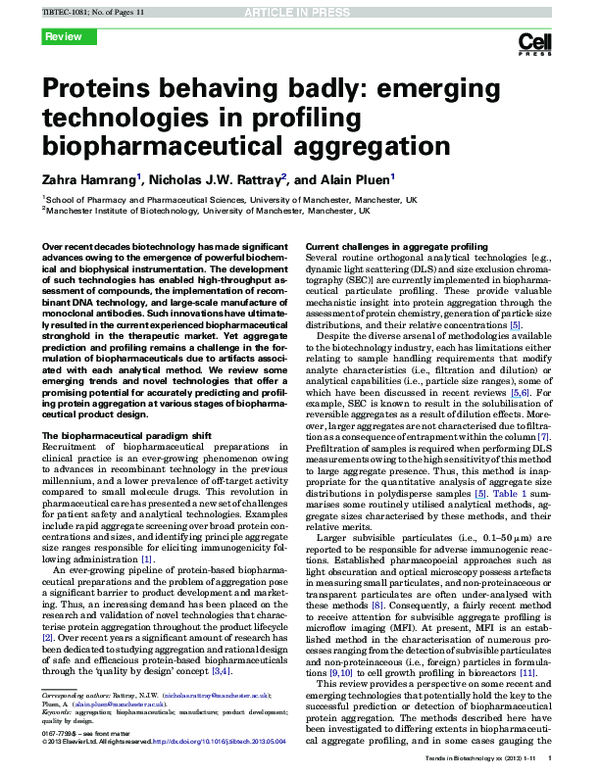 (PDF) Proteins behaving badly: emerging technologies in profiling ...