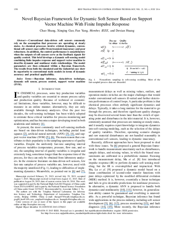 (PDF) Novel Bayesian Framework for Dynamic Soft Sensor Based on Support Vector Machine With ...
