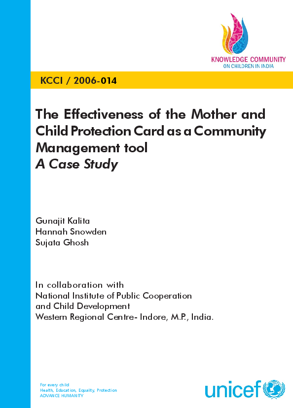 (PDF) The Effectiveness of the Mother and Child Protection Card as a ...