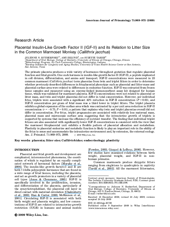 (PDF) Placental insulin-like growth factor II (IGF-II) and its relation ...