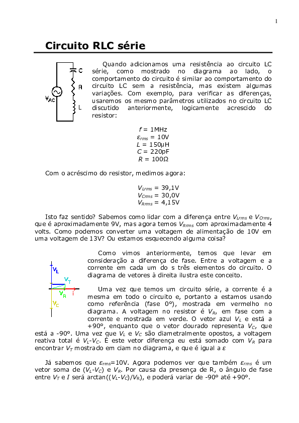 (PDF) Circuito RLC série