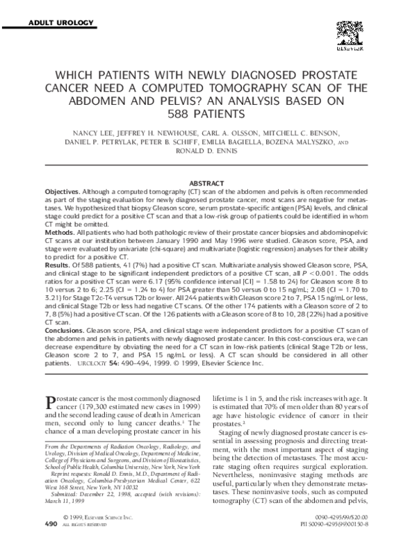 (PDF) Which patients with newly diagnosed prostate cancer need a ...