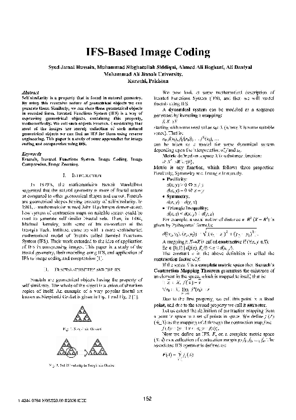 (PDF) IFS-Based Image Coding
