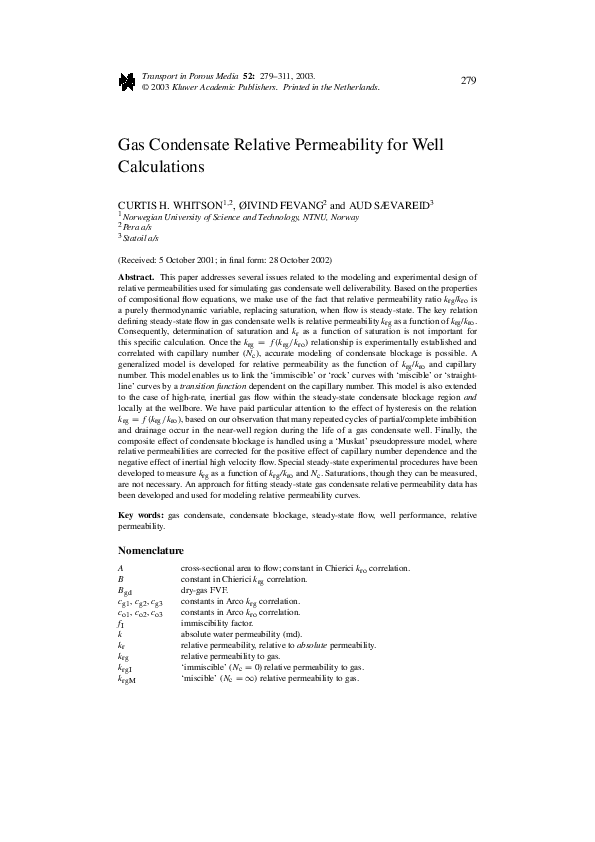 (PDF) Gas Condensate Relative Permeability for Well Calculations