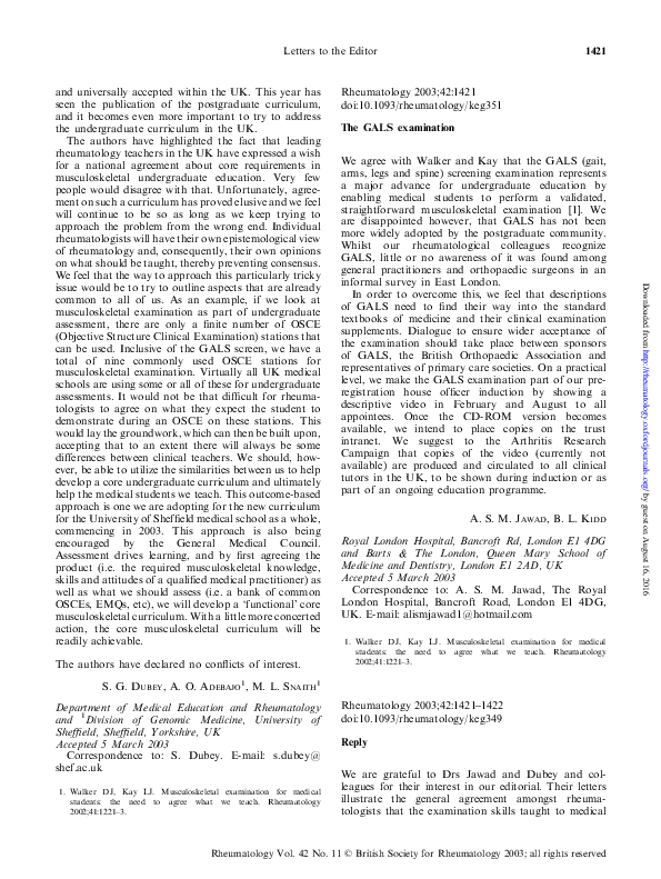 (PDF) The GALS examination