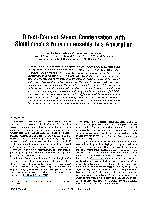 (PDF) Direct-contact steam condensation with simultaneous ...
