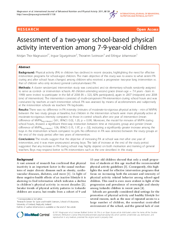 (PDF) Assessment of a two-year school-based physical activity intervention among 7-9-year-old ...