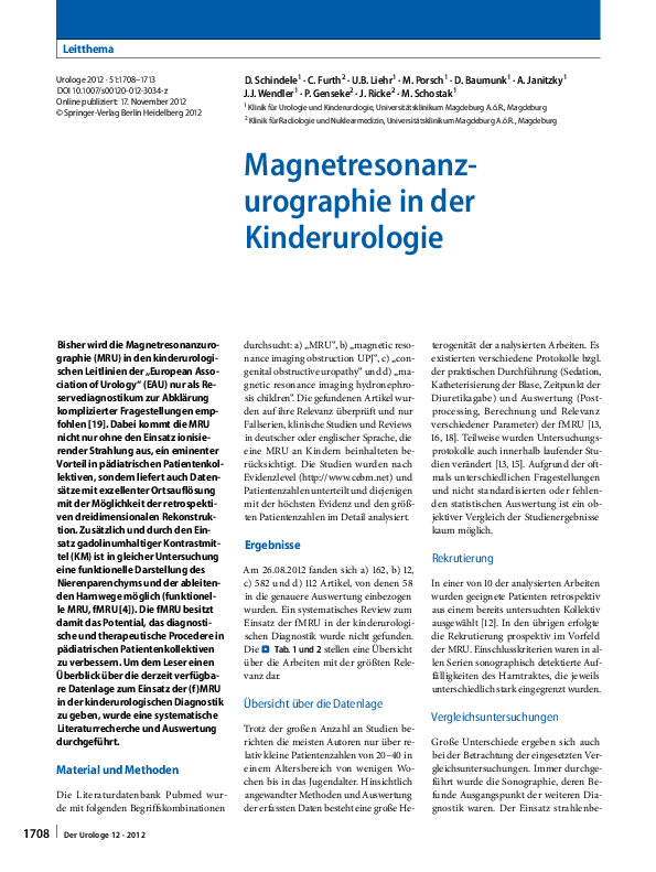 (PDF) Magnetic resonance urography in pediatric urology