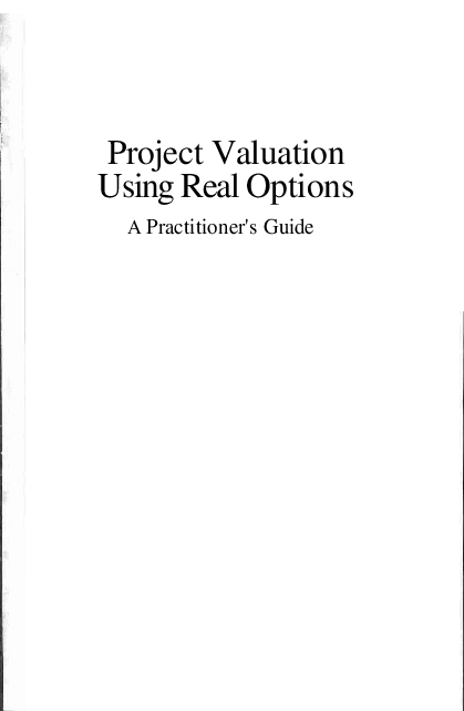 Project Valuation Using Real Options A Practitioner's Guide