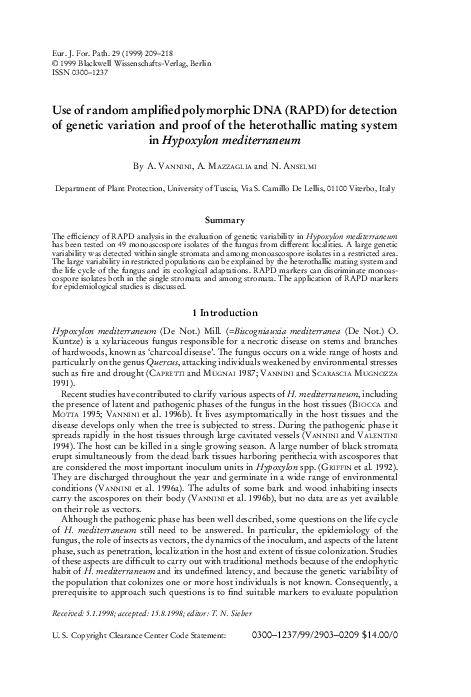 (PDF) Use of random amplified polymorphic DNA (RAPD) for identification ...