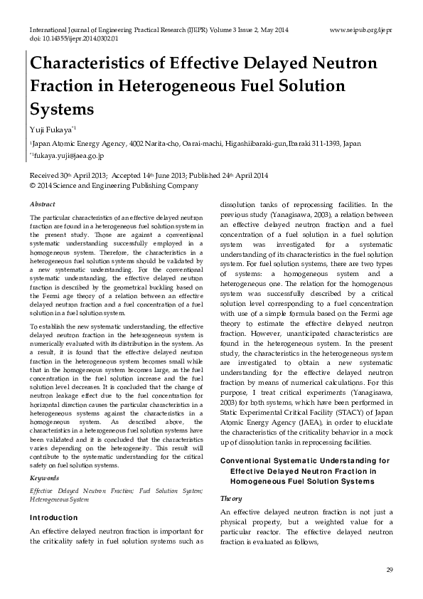 (PDF) A comparative study of effective delayed neutron fraction ...