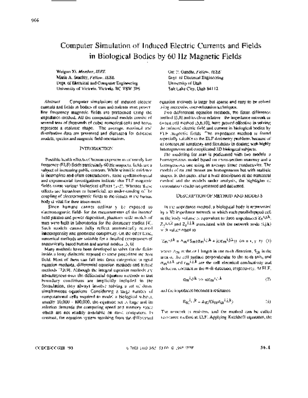 (PDF) Computer simulation of induced electric currents and fields in ...