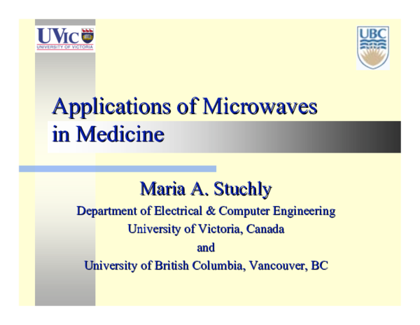 (PDF) Applications of RF/microwaves in medicine