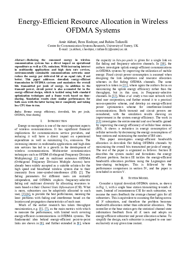 (PDF) Energy-efficient resource allocation in wireless OFDMA systems