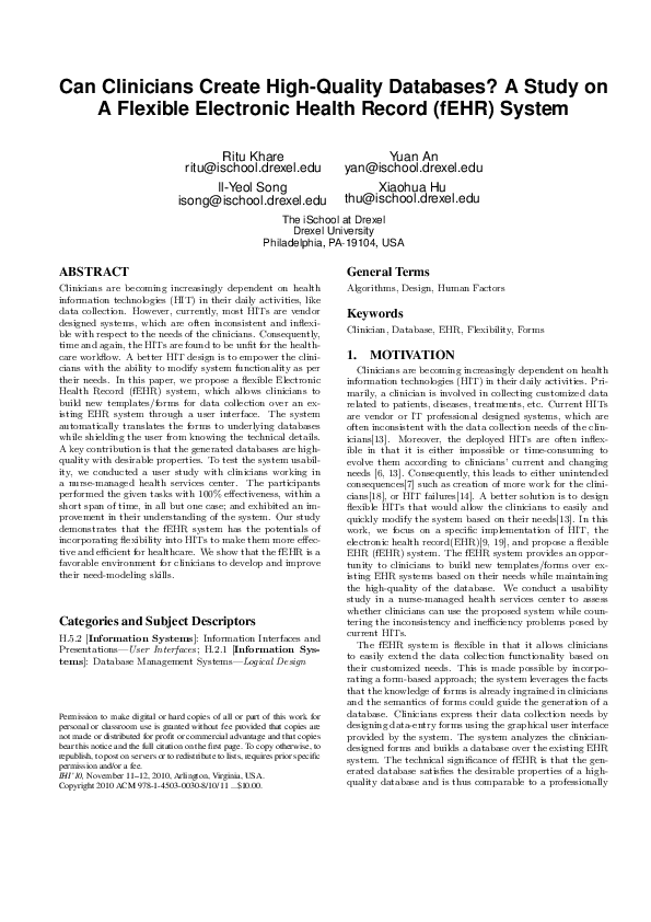 (PDF) Can clinicians create high-quality databases