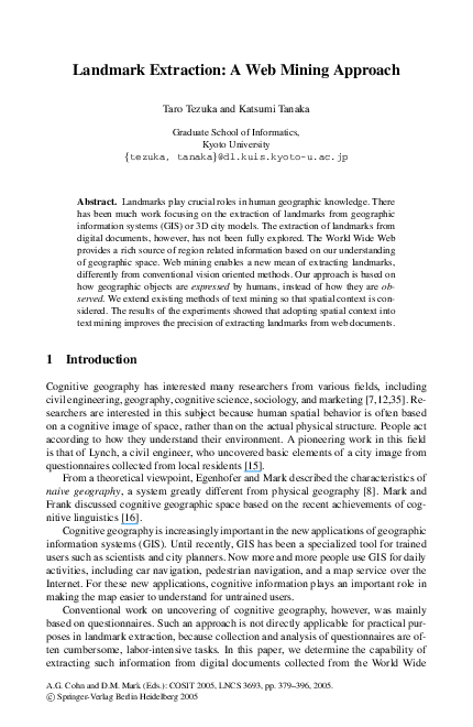 (PDF) Landmark Extraction: A Web Mining Approach