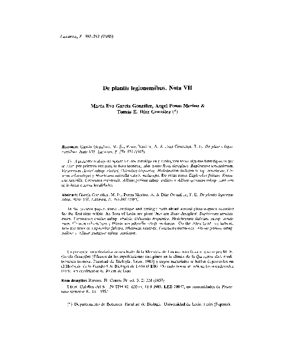 (PDF) Deplantis legionensibus. NotaVII