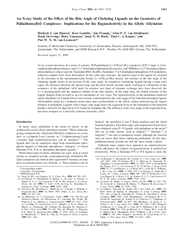 (PDF) An X-ray Study of the Effect of the Bite Angle of Chelating ...