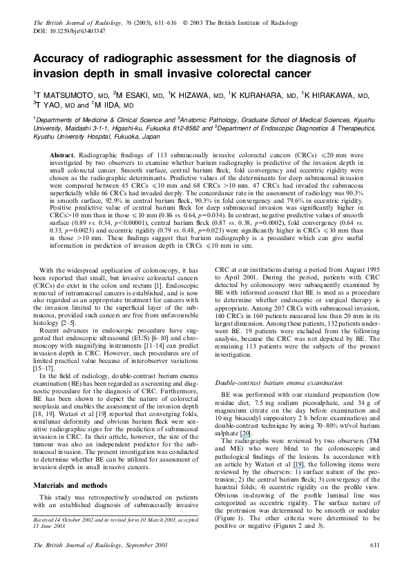 (PDF) Accuracy of radiographic assessment for the diagnosis of invasion ...
