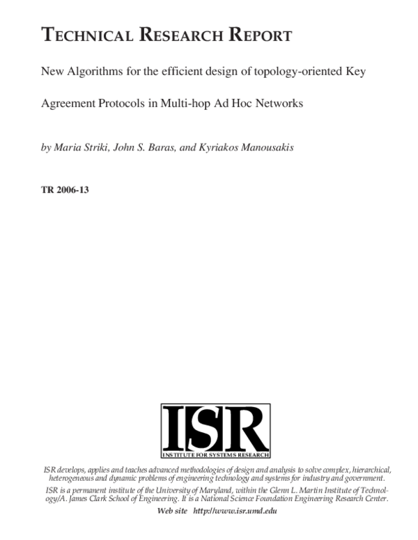 Pdf New Algorithms For The Efficient Design Of Topology Oriented Key Agreement Protocols In