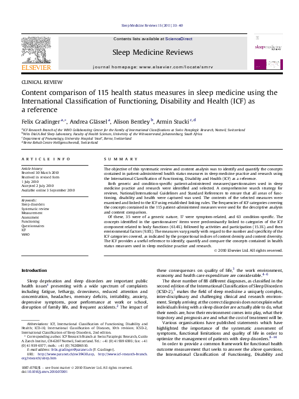 (PDF) Content comparison of 115 health status measures in sleep ...